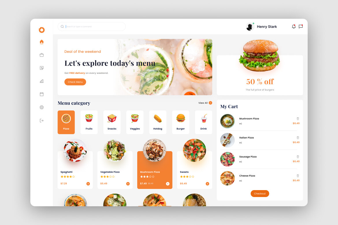 Food Delivery Dashboard UI Kit | Deeezy