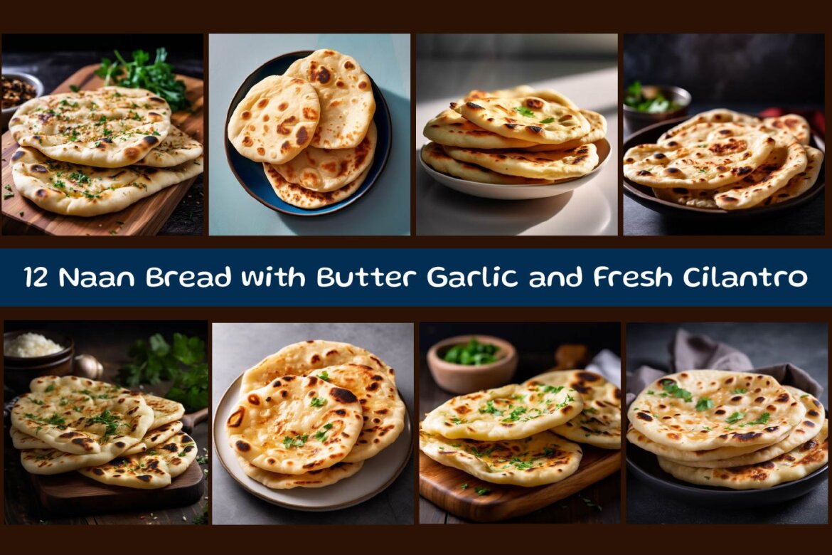 Naan Bread with Butter Garlic and Fresh Cilantro | Deeezy