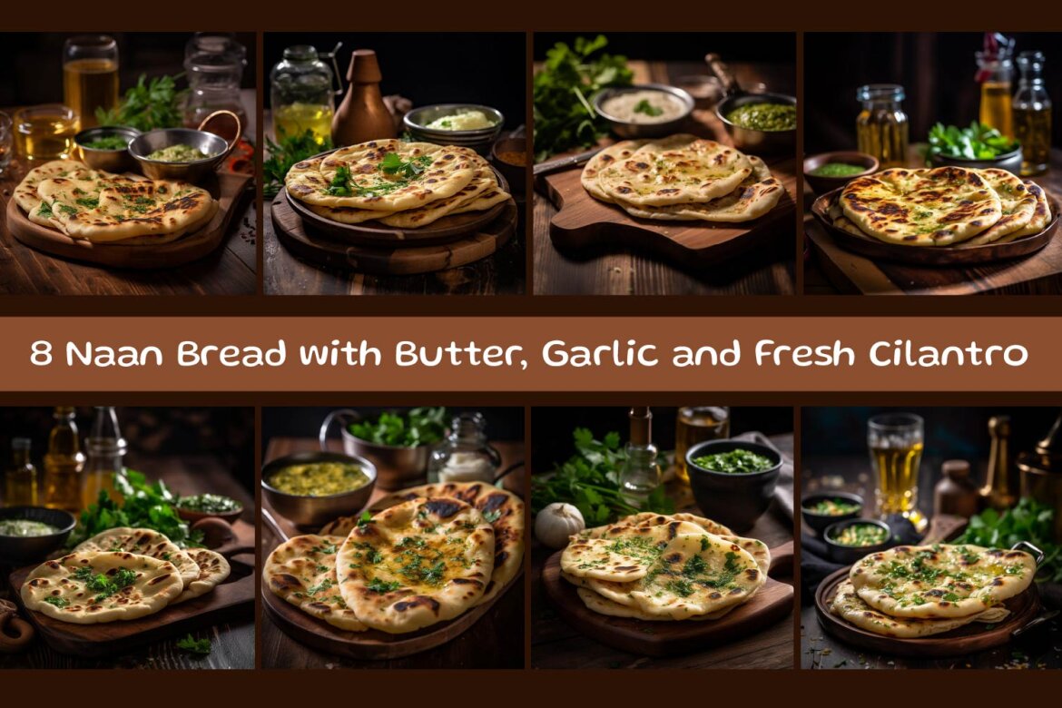 Naan Bread with Butter, Garlic and Fresh Cilantro | Deeezy